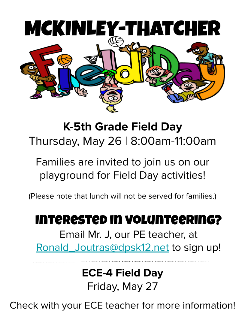 McKinley-Thatcher » K-5th Grade Field Day — May 26, 2022